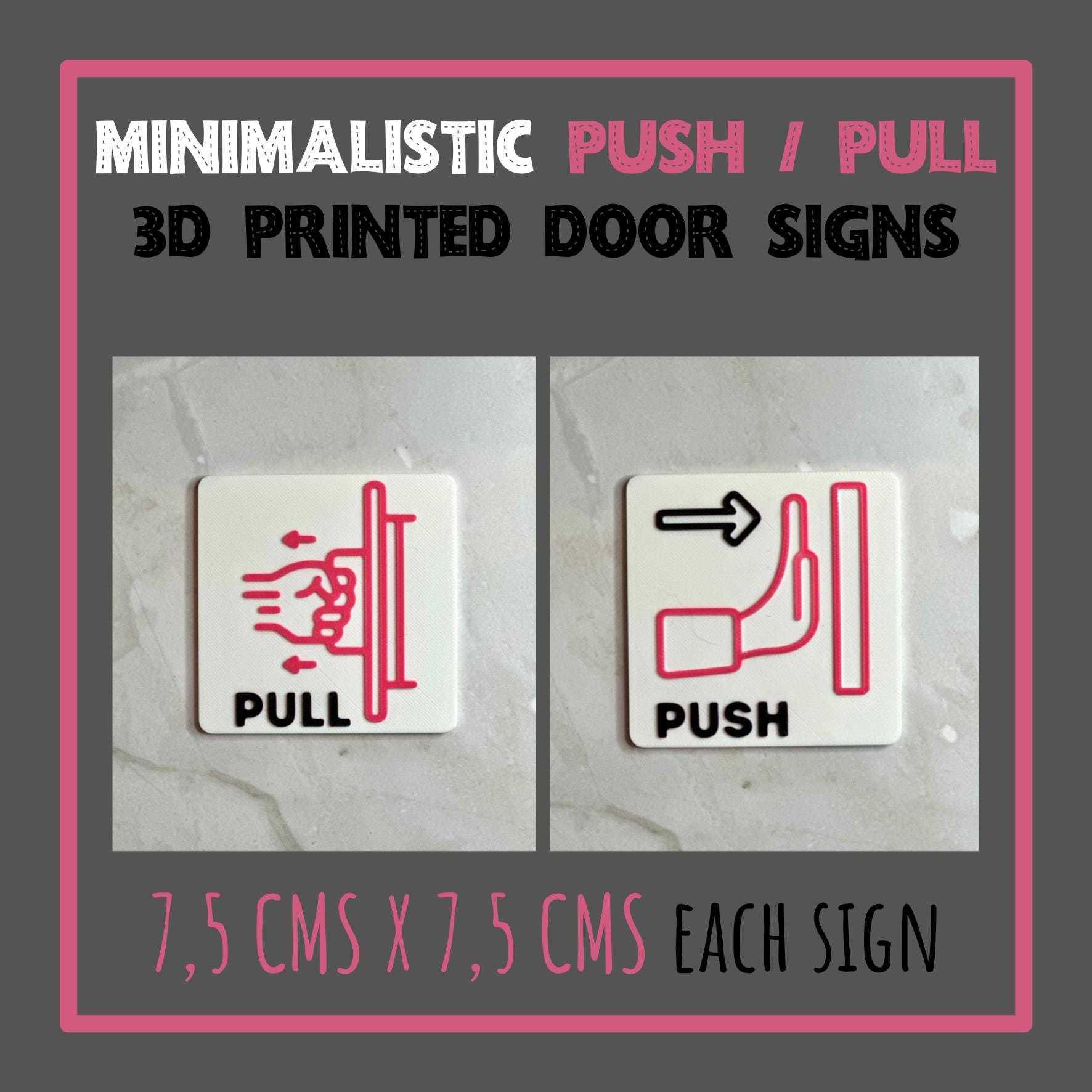 Minimalist PULL & PUSH Signs | 3d-printed White Background With Relief ...