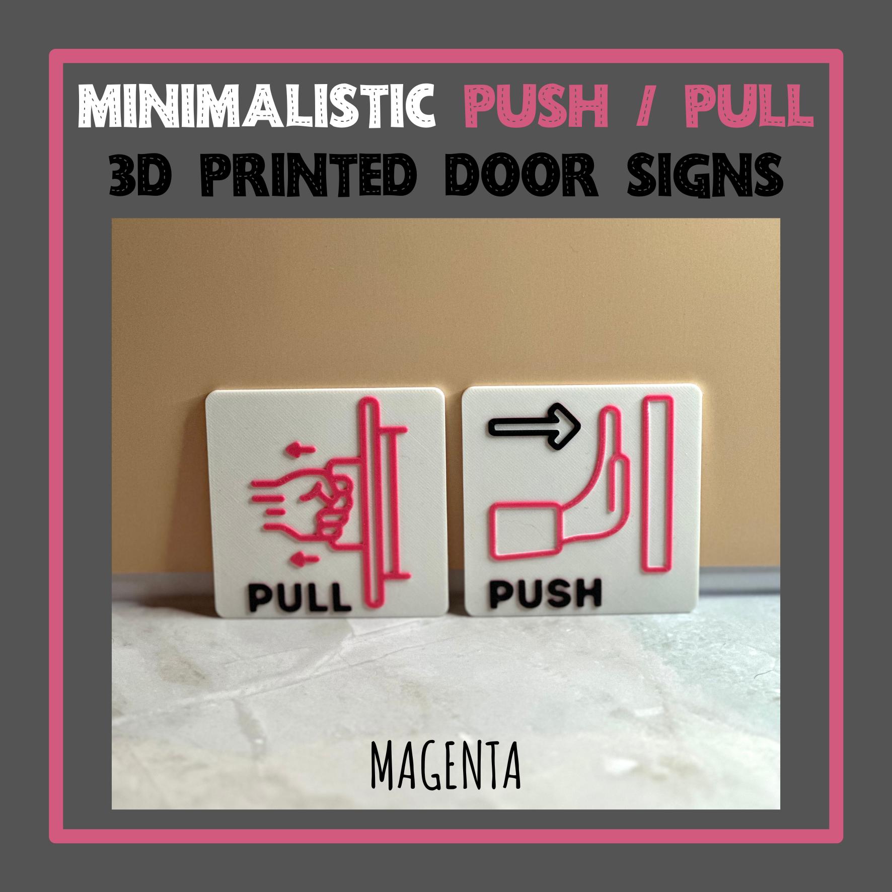 Minimalist PULL & PUSH Signs | 3d-printed White Background With Relief ...