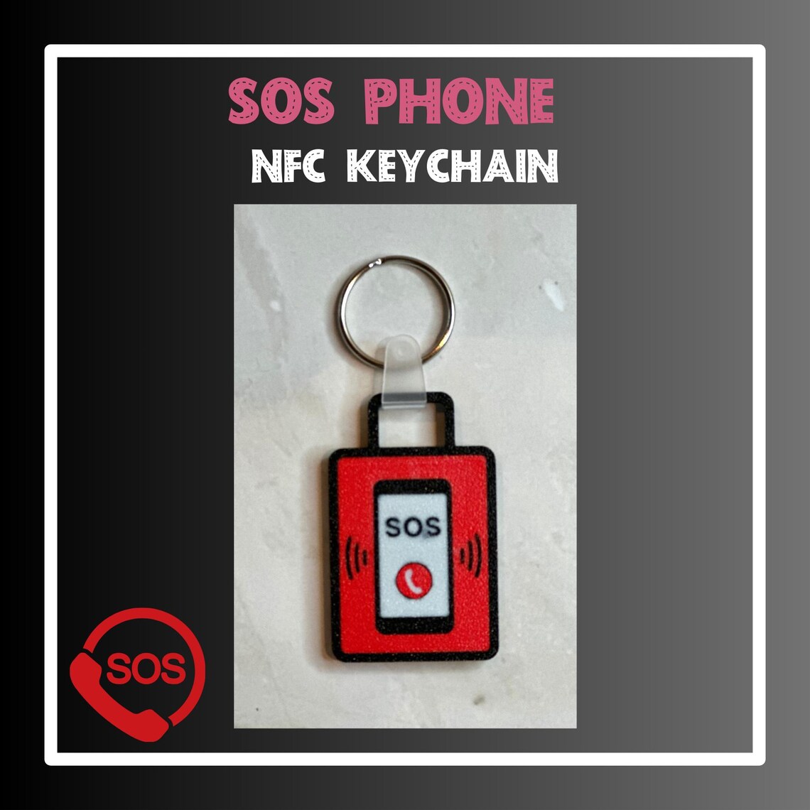 Sos Emergency Contact Keychain Medical Alert Device Data Storage Safety ...