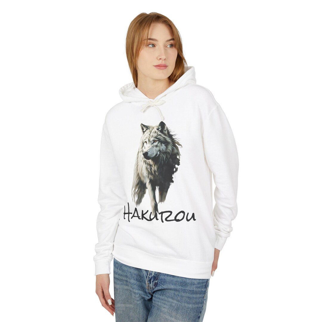 White Wolf Lightweight Hoodie Sweatshirt, Arctic Animal Pullover Jumper ...