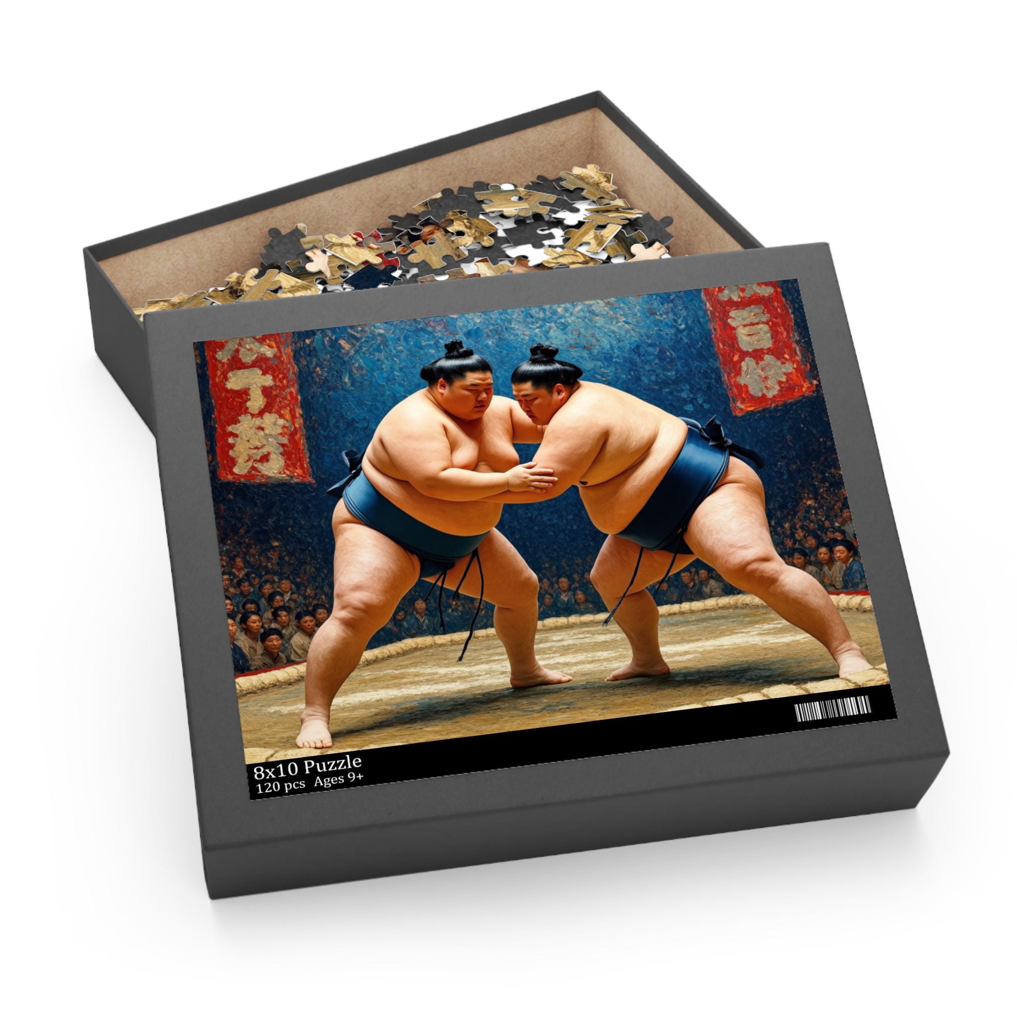 Jigsaw Puzzle, Vincent Van Gogh Style Japanese Sumo Wrestlers, Stress ...
