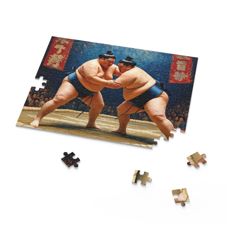 Jigsaw Puzzle, Vincent Van Gogh Style Japanese Sumo Wrestlers, Stress ...