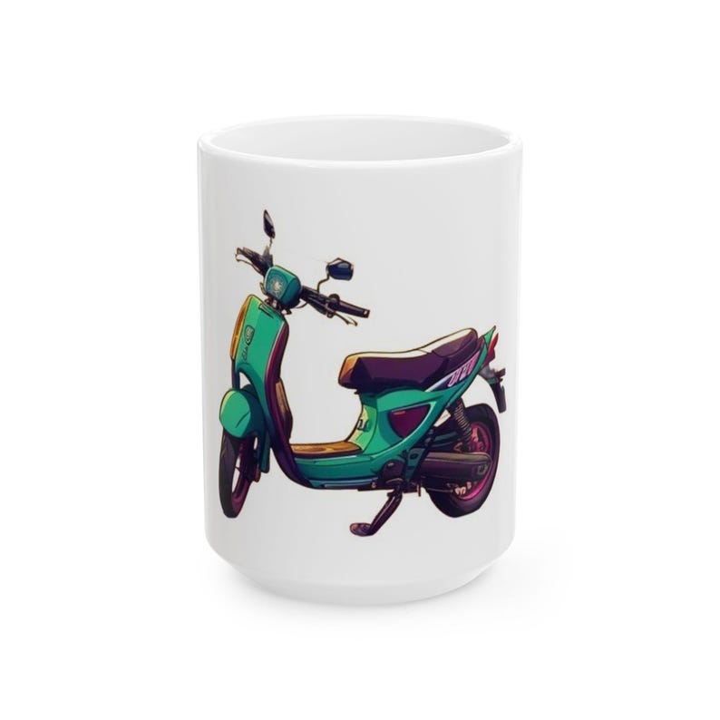 Vibrant Vintage Scooter Mug - Perfect for Motorbike Lovers, Unique Gift ...