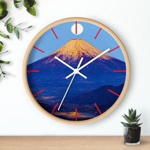 Mount Fuji Wall Clock, Japanese Landscape Clock, Scenic Mountain Wall ...
