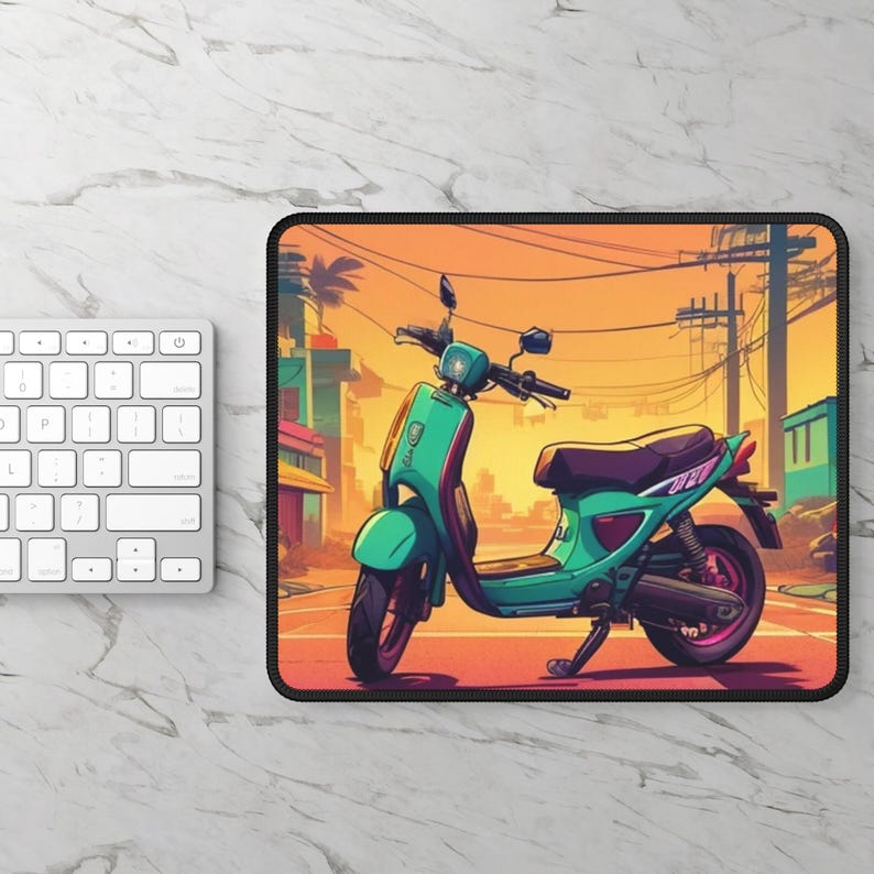 Anime Style Scooter Gaming Mouse Pad, Unique Custom Design, Cool Mouse ...