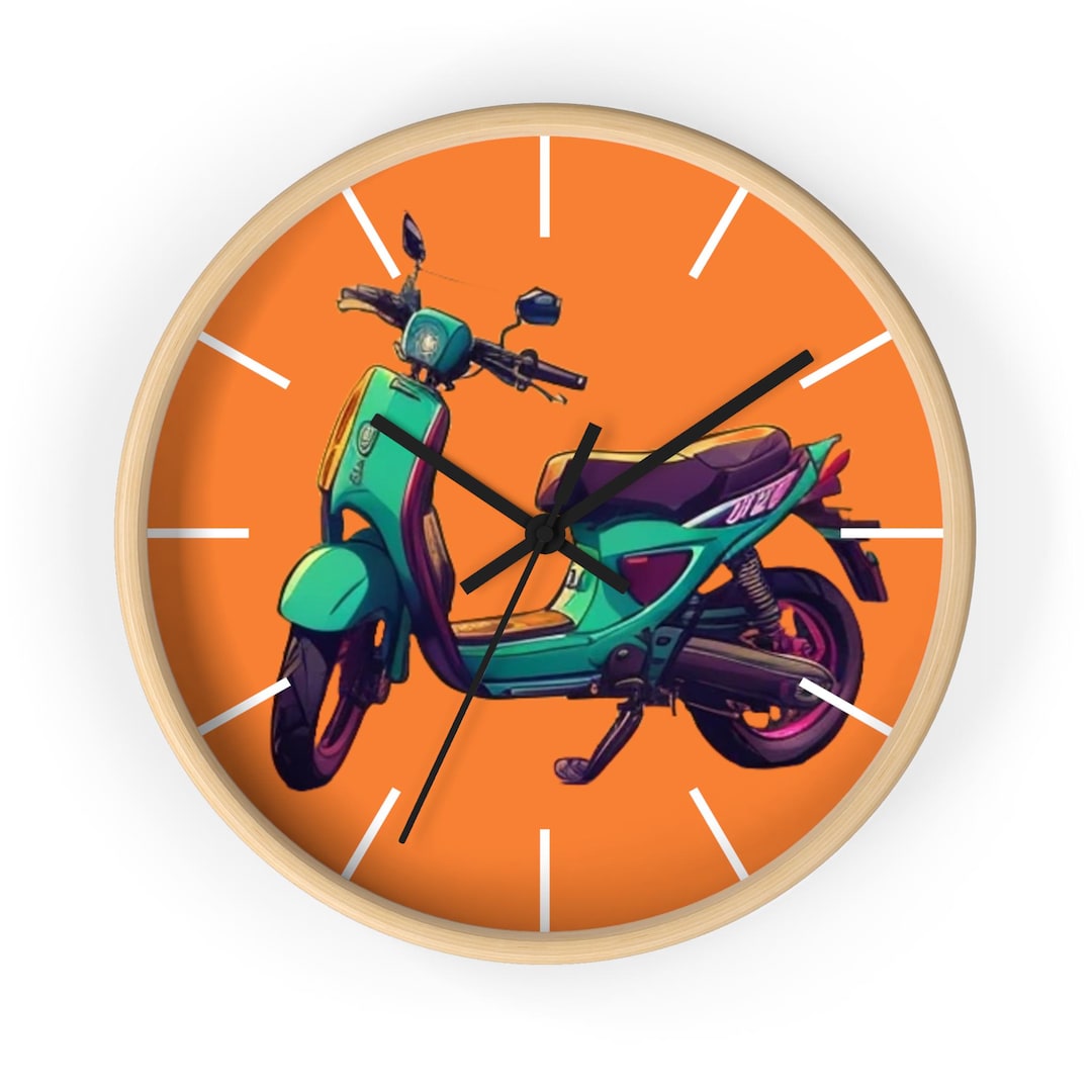 Anime Style Scooter Wall Clock, Unique Home Decor, Japanese Animation ...