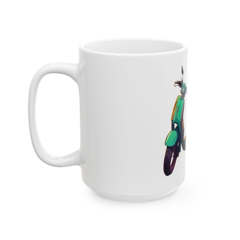 Vibrant Vintage Scooter Mug - Perfect for Motorbike Lovers, Unique Gift ...