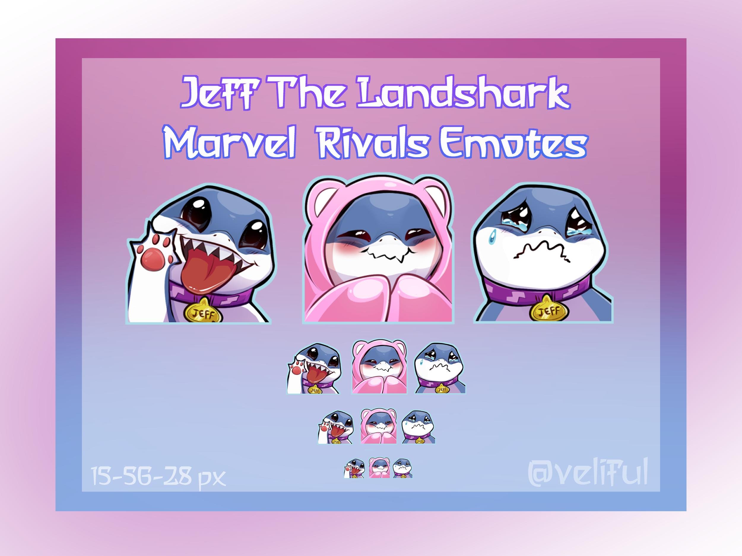 Jeff the Land Shark Marvel Rivals Emotes - Shark Emote - Cute Shark ...