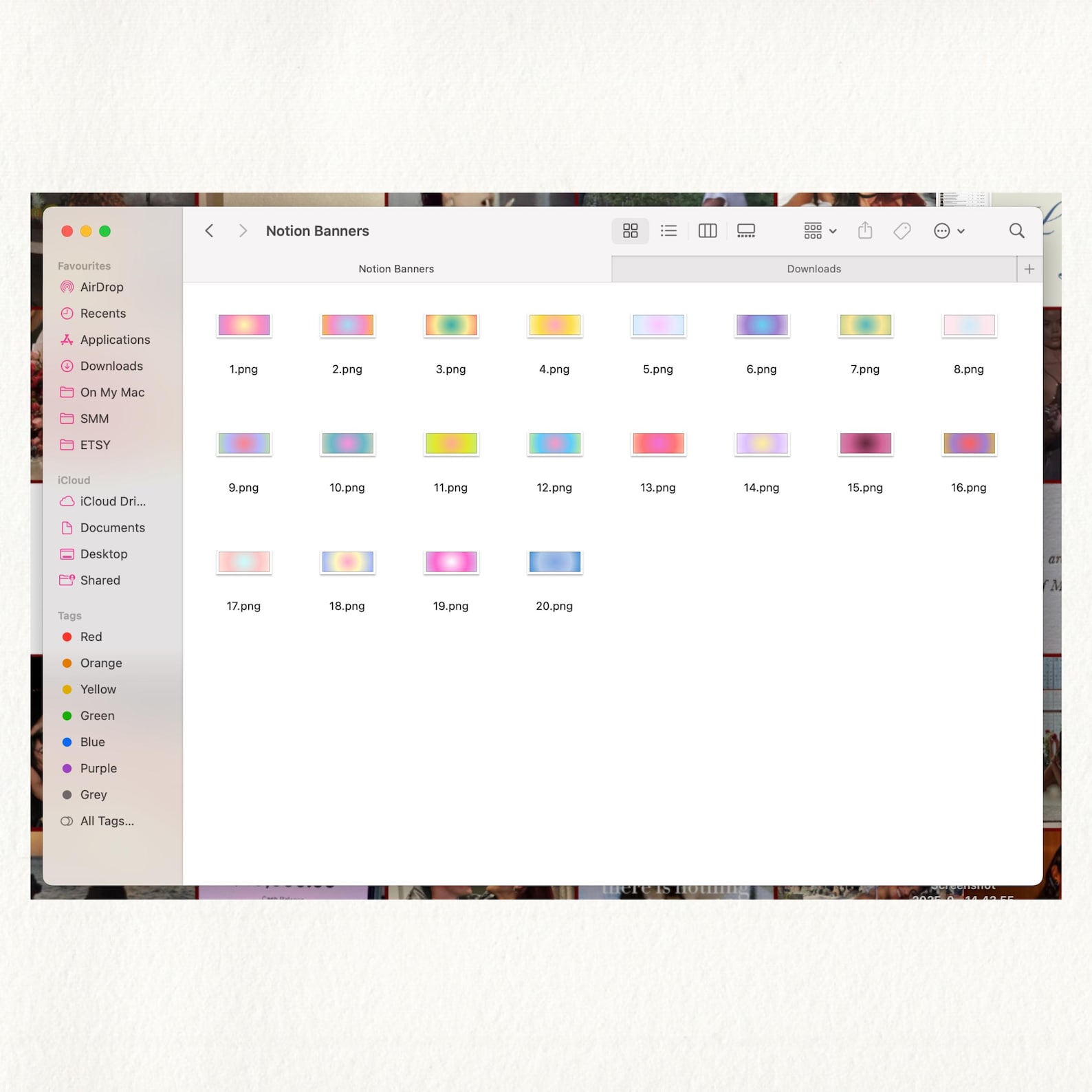 Aura Notion Covers Bundle: 20 Multicolored Banners, Digital Stickers ...