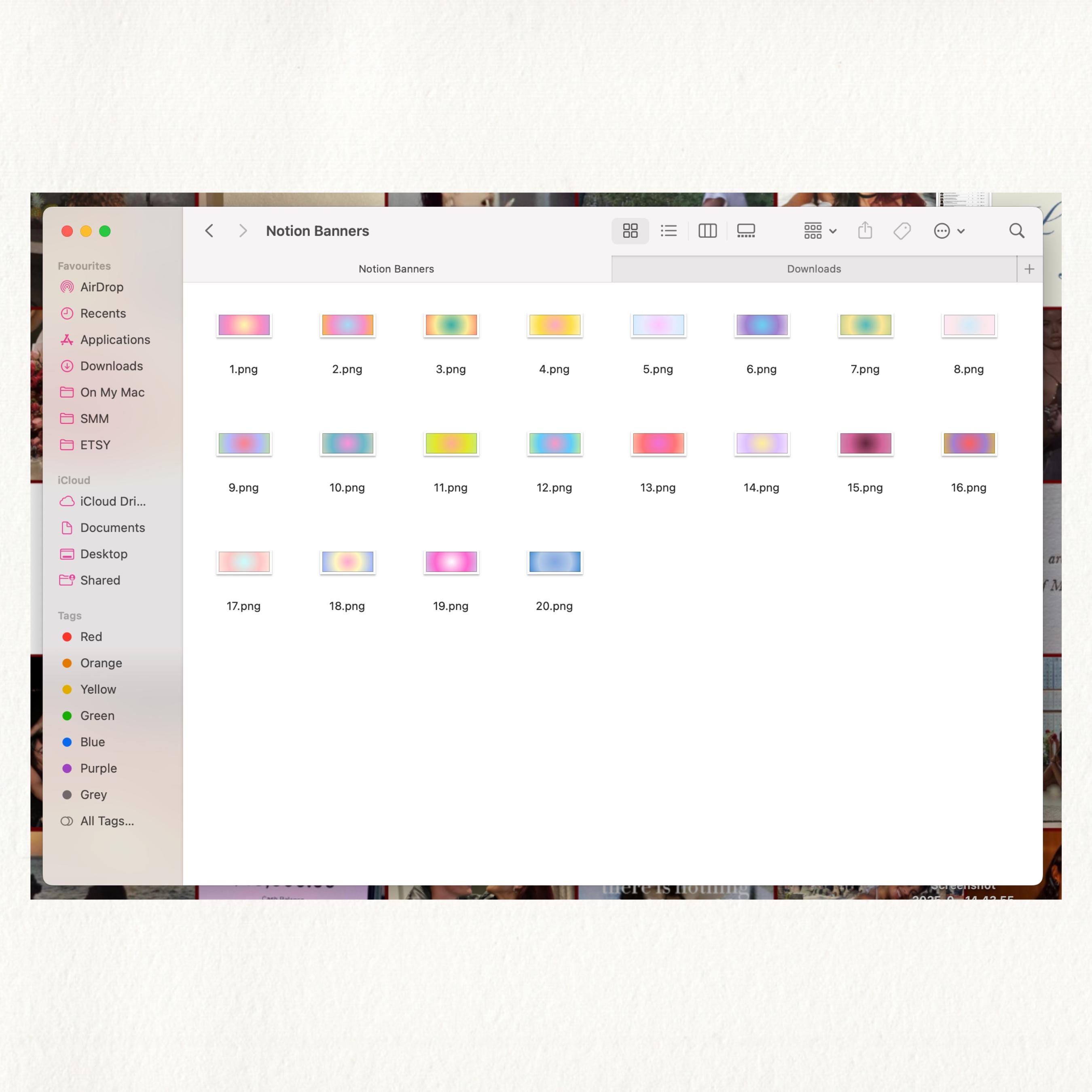 Aura Notion Covers Bundle: 20 Multicolored Banners, Digital Stickers ...