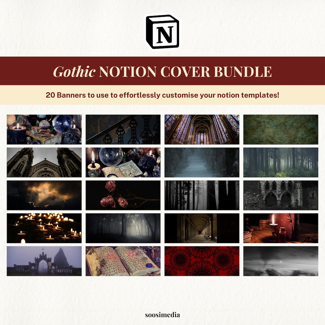 Notion Covers Bundle Gothic Witch Notion Dashboard Notion Customization ...