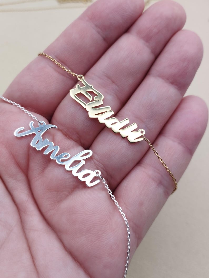 Collar con nombre personalizado de acero inoxidable: regalo de joyería ...