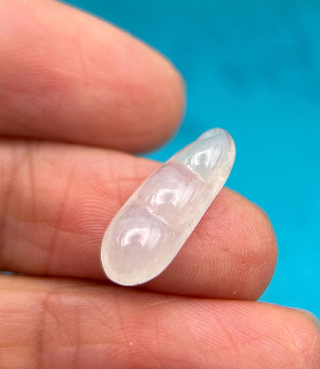 4.1ct Natural Myanmar Jadeite Jade Pea Pod, Certified Icy Translucent ...