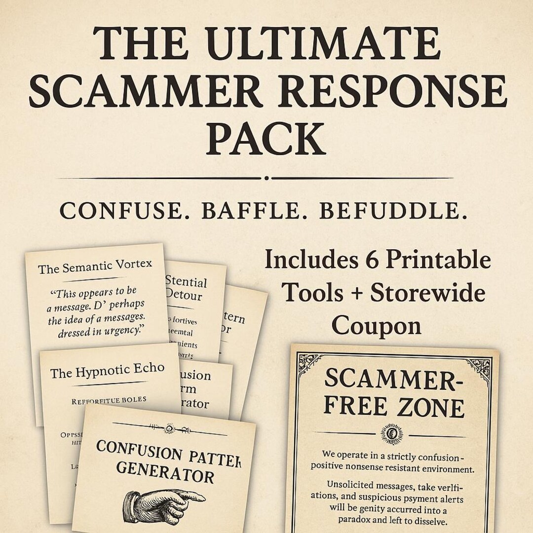 Scammer Response Pack - Printable Funny Reply Templates for Etsy Inbox ...