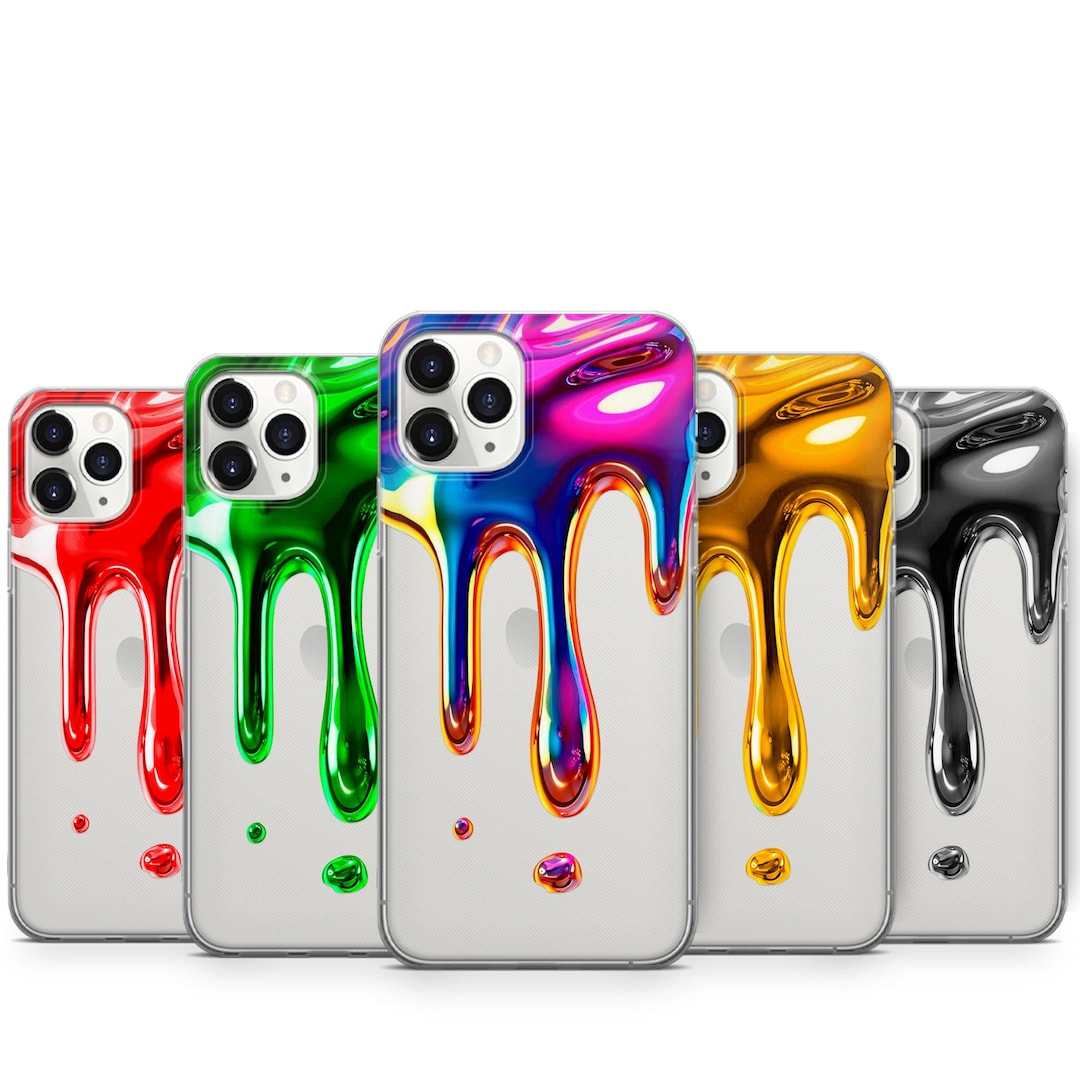 Neon Drip Transparent Abstract Phone Case for iPhone 16 Promax 15 14 13 ...