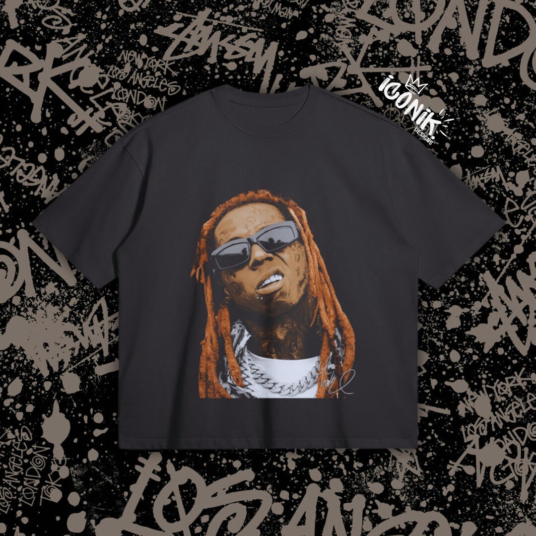 Lil Wayne T-shirt, Vintage Black Rap Tee, Oversized Graphic Print T ...