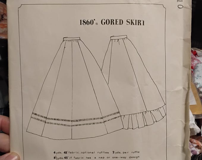 1860's Gored Skirt Pattern - Etsy