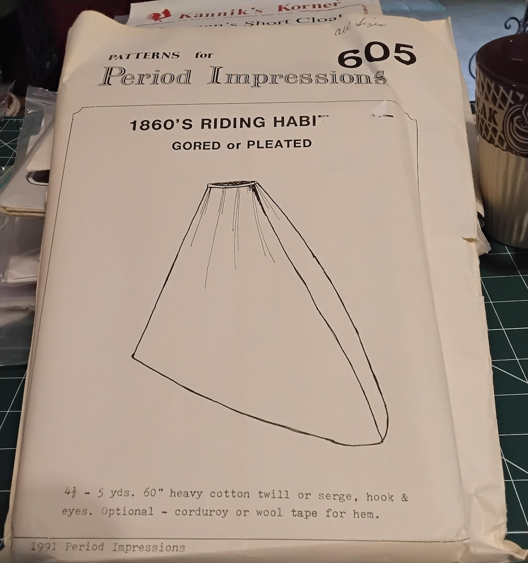 1860's Riding Habit Pattern Sz6-22 Period Impressions 605 - Etsy
