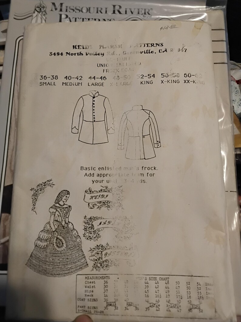 Heidi Marsh Union Enlisted Frock Coat Pattern - Etsy