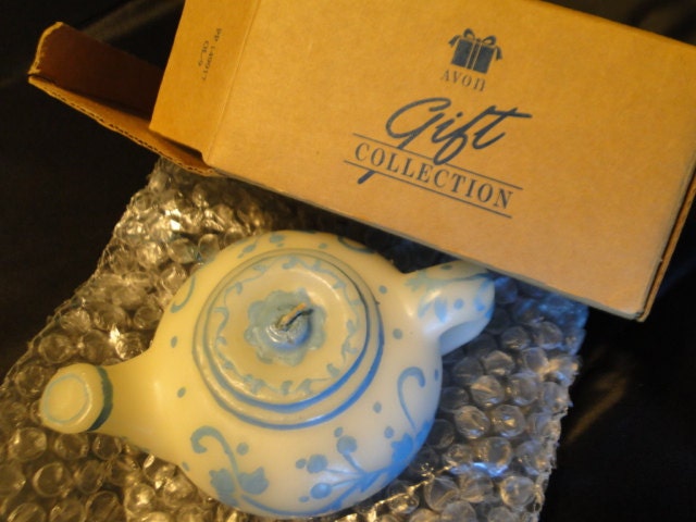 Avon Teapot Candle Gift Collection Blue and White - Etsy