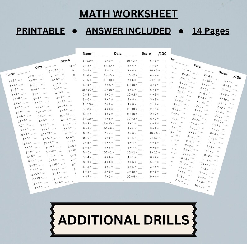Printable Math Addition Worksheets for Kids | Fun Learning Activity Sheets | Educational ...