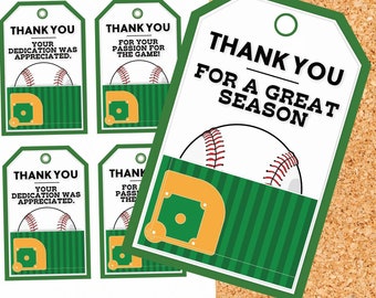 BASEBALL Tags Printable/ Instant Download/ Baseball Party Tags ...