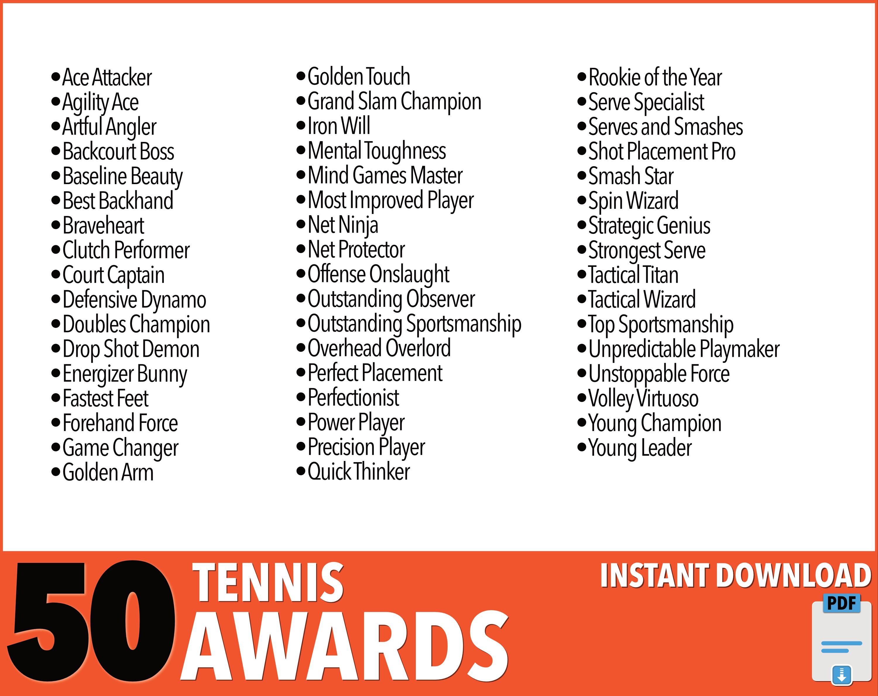 Editable Tennis Award Certificates - Etsy