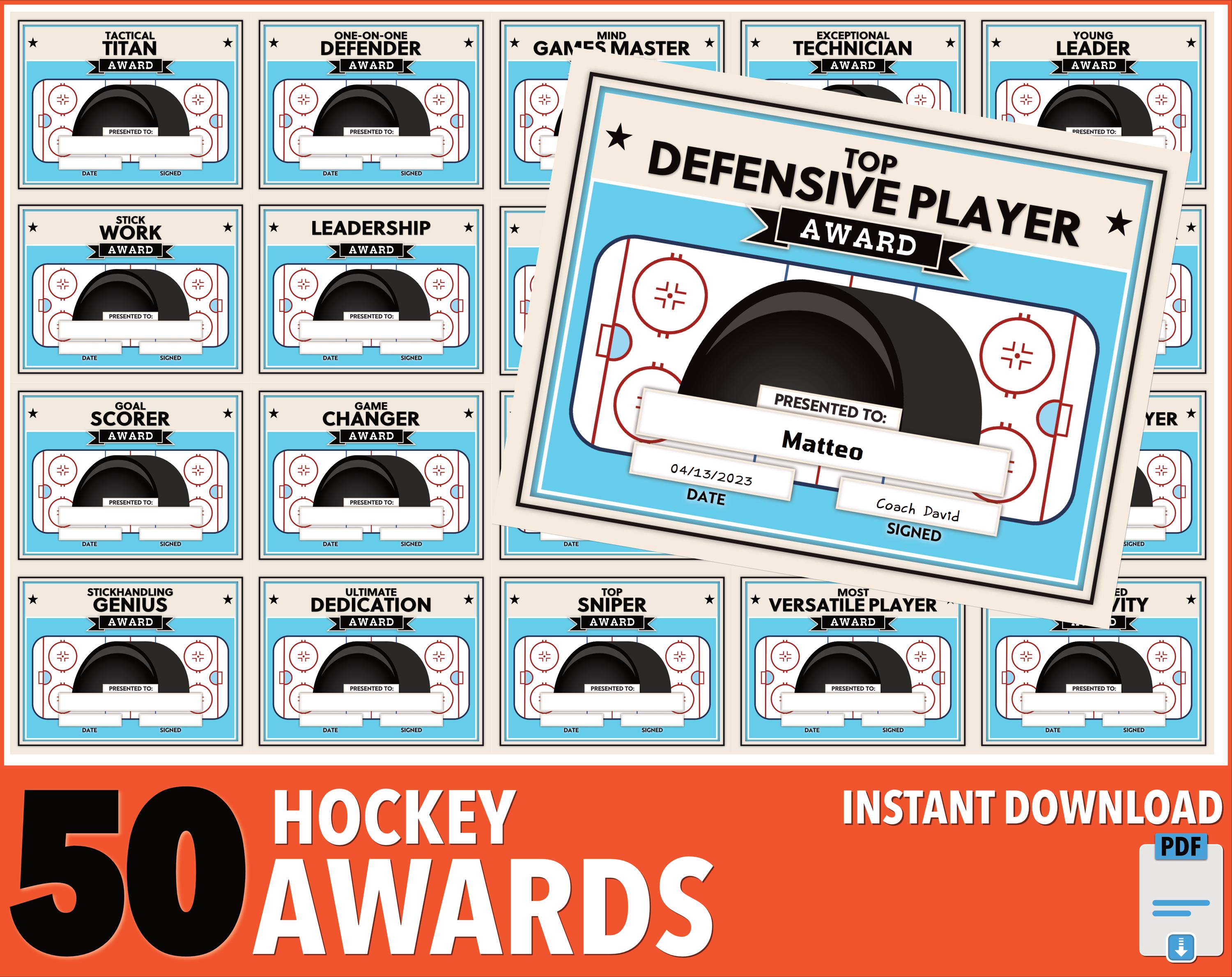 Editable Hockey Award Certificates - Etsy