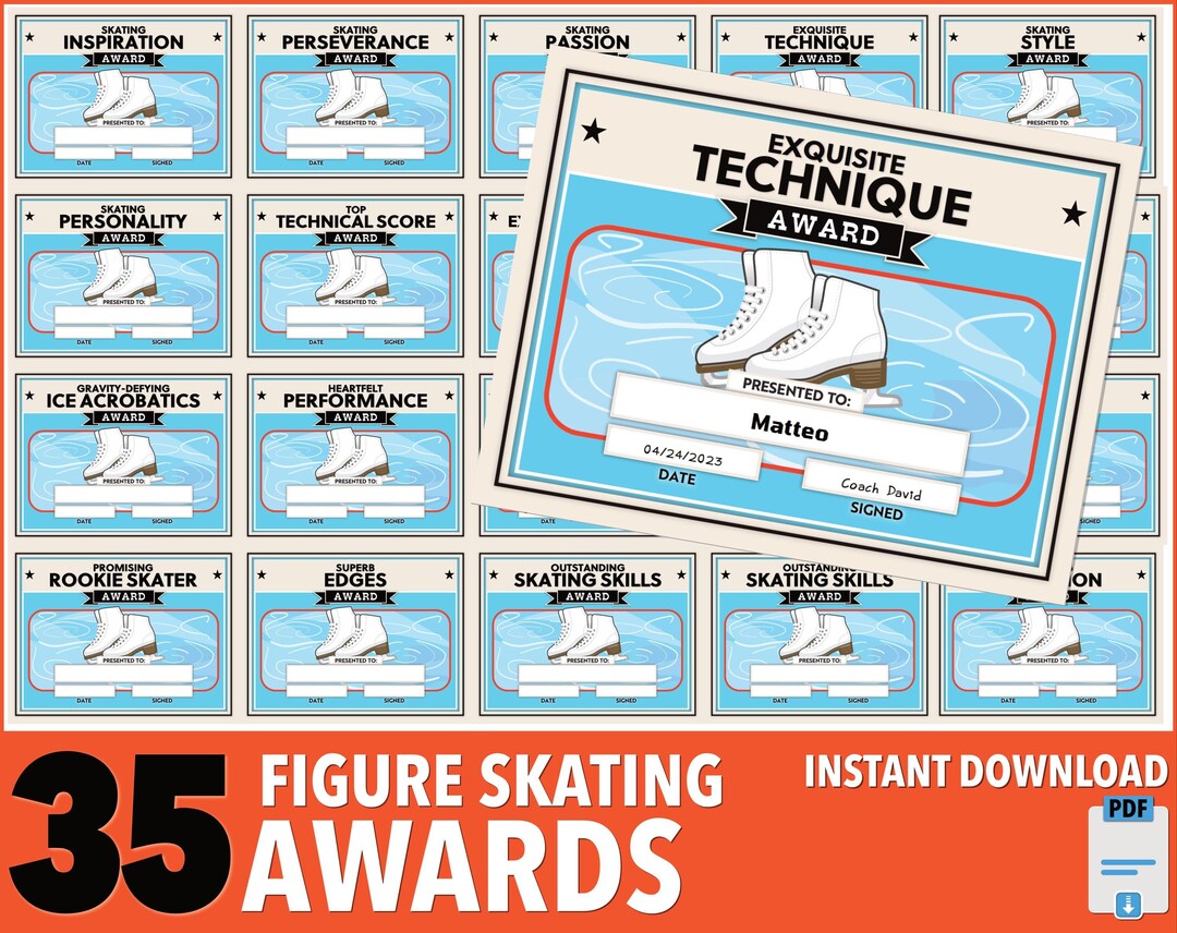 Editable Figure Skating Award Certificates - Etsy