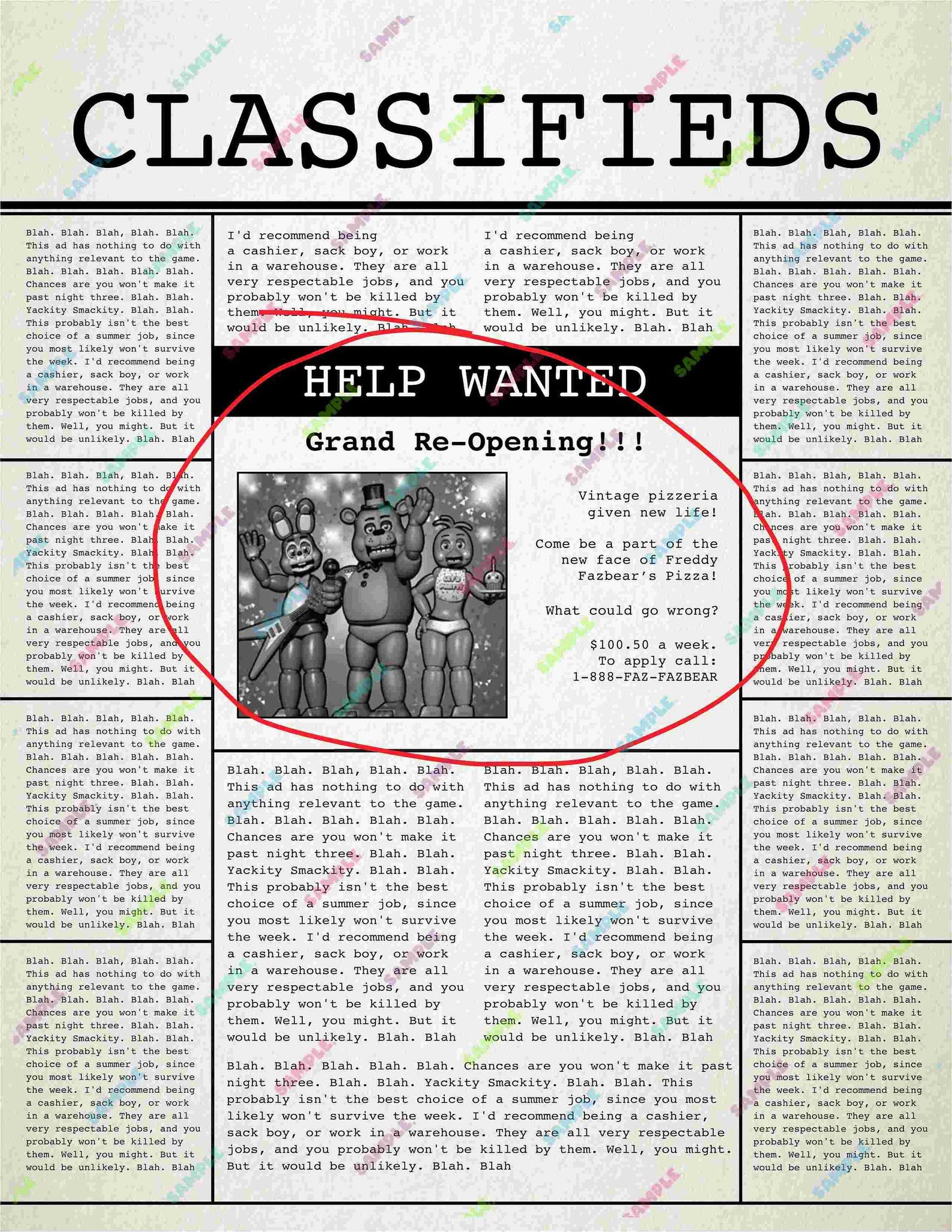 FNAF Newspaper Clippings / Classified - Etsy