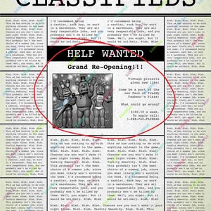 Five Nights at Freddys Newspaper - Etsy