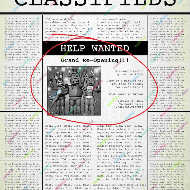 Five Nights at Freddys Newspaper - Etsy