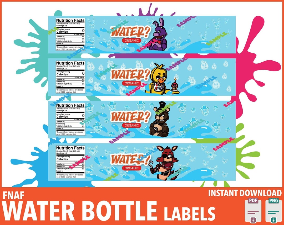 FNAF Water Bottle Label - Etsy