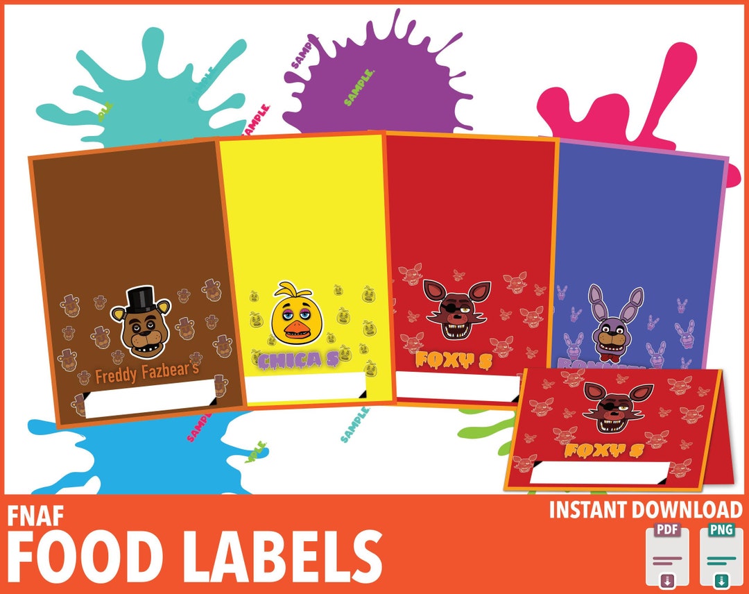FNAF Food Labels | Birthday - Etsy