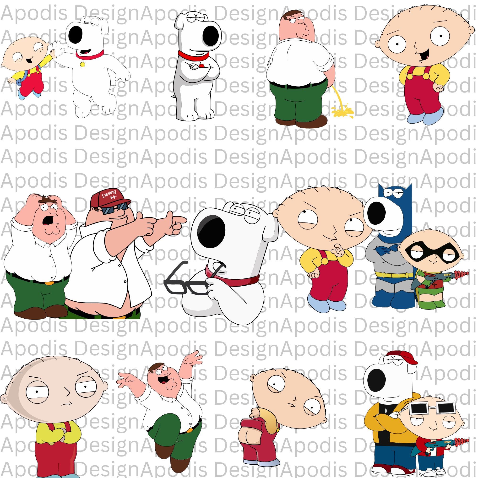 Family Guy SVG-PNG Layered Mega Bundle,all Caracters Family Guy Svg-png ...