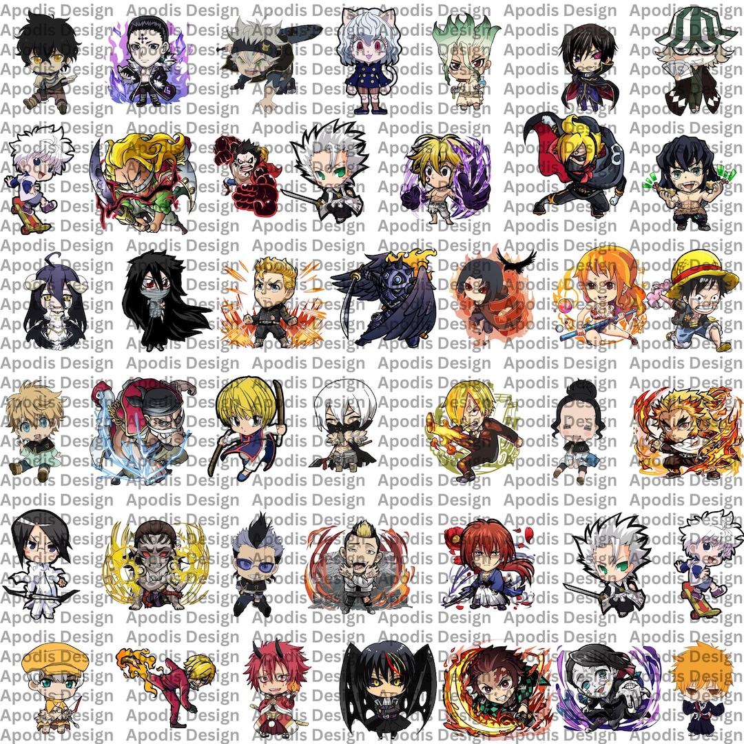 Anime SVG-PNG Bundle, Anime Stickers Pack, Anime Clipart Bundle ...