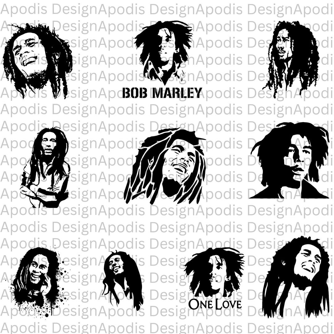 Bob Marley SVG-PNG Bundle, Bobmarley Vector, Bobmarley Cutfile ...