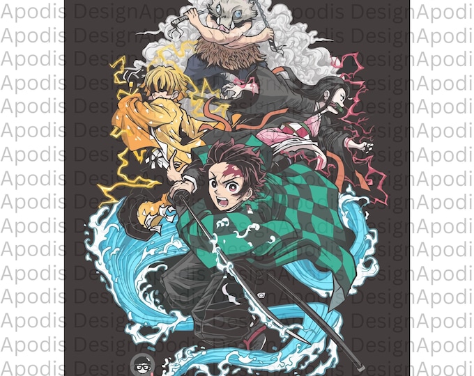 Demon Anime SVG, Slayer Anime SVG, Instant Downloads in Black & White ...