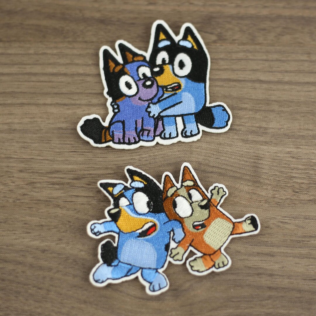 Bluey Dog Inspired Iron on and Stick on Patches. Jacket T-shirt ...