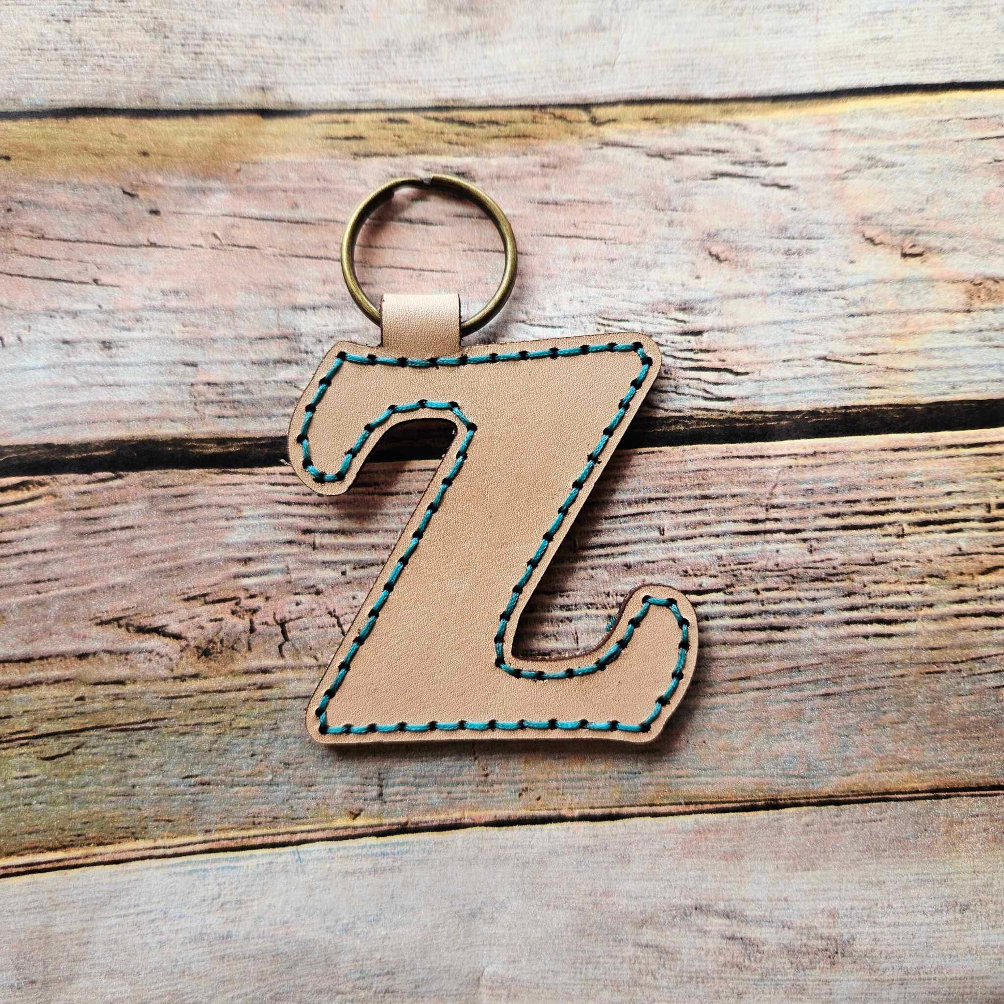 Laser Burned Leather Letter Keychain - Etsy