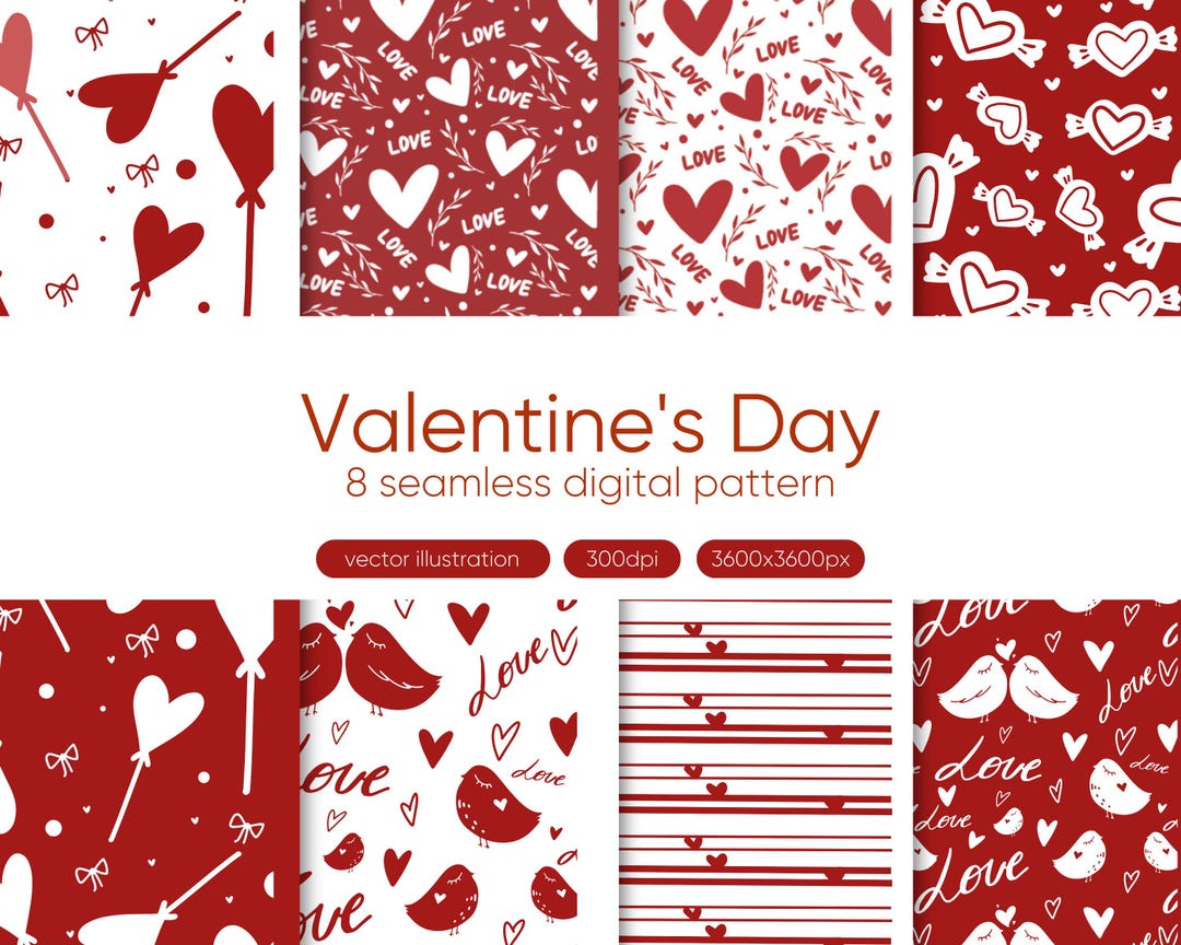 Valentines Day Patterns, Heart Pattern, Valentine Paper, Infinite ...