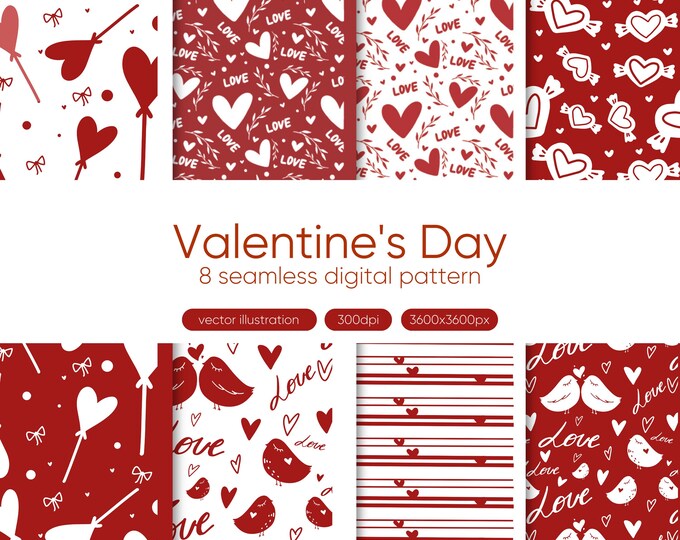Valentines Day Patterns, Heart Pattern, Valentine Paper, Infinite ...