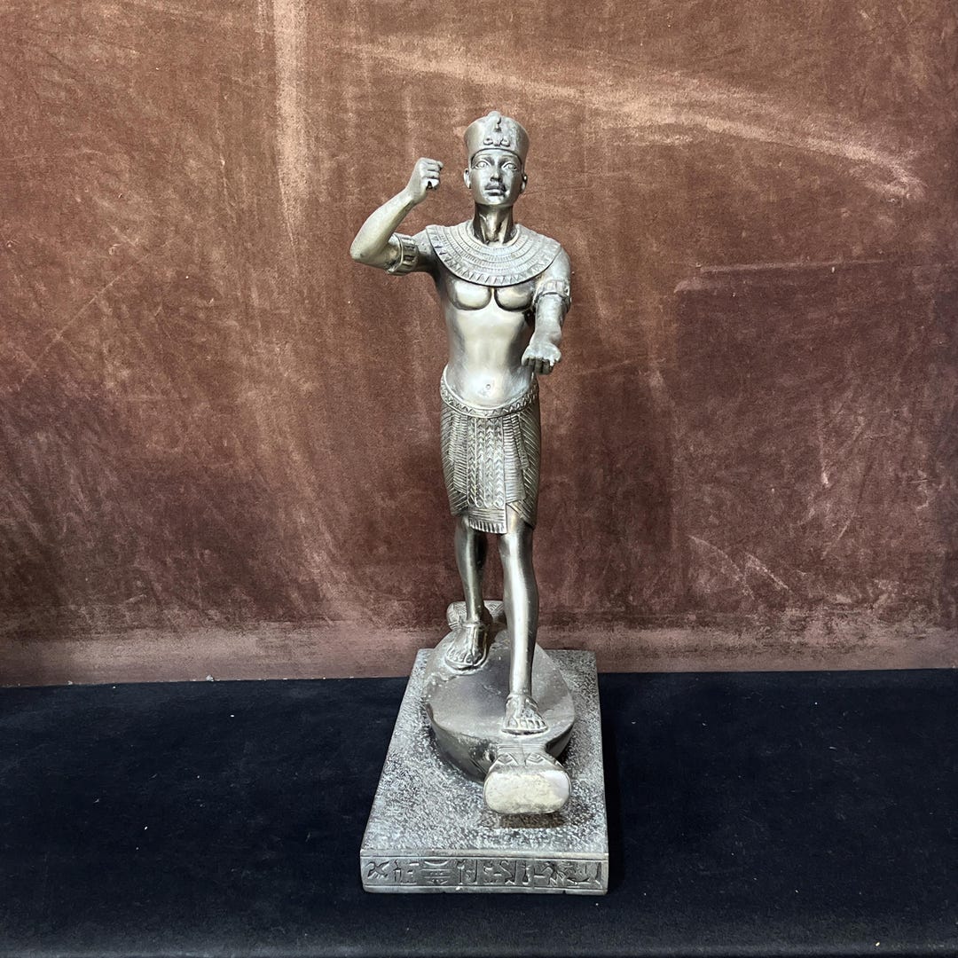 Pharaonic King Tutankhamun Fisher Man Heavy Bronze Statue, Ancient ...