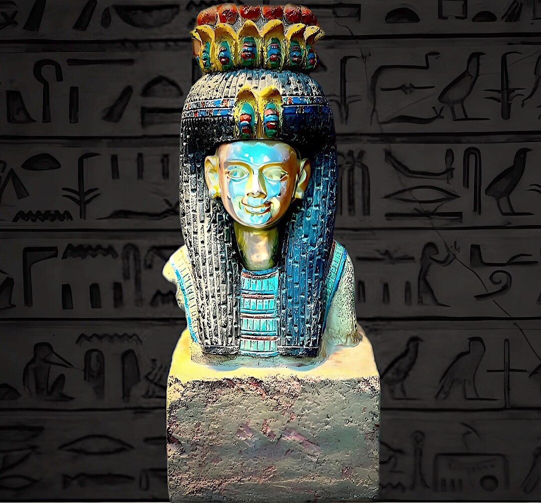 Unique Vintage Bust of Egyptian Queen Cleopatra,handmade Marble Bust of ...