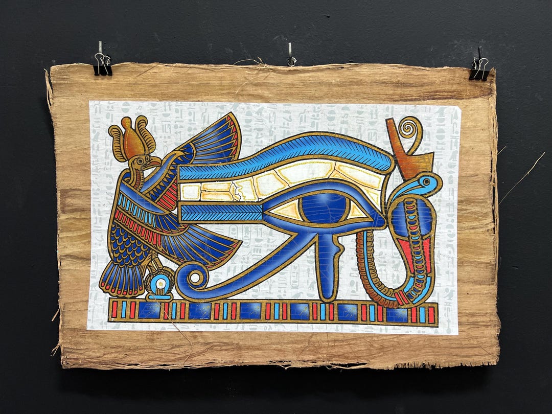 Eye of Horus Ancient Egyptian Papyrus Painting, Glowing in the Dark ...