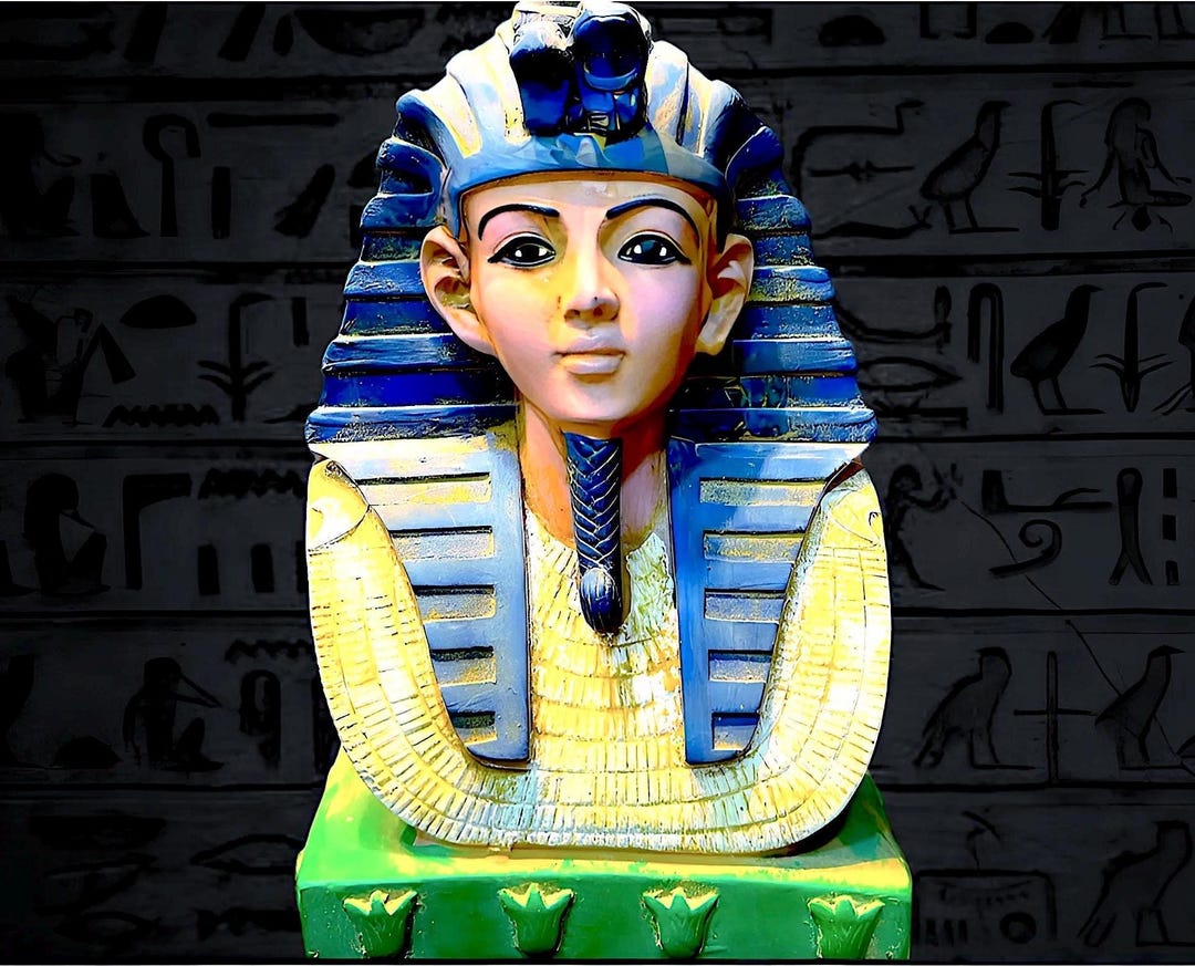 King Tutankhamun Pharos Handmade Mask ,handpainted Tutankhamun Stone ...