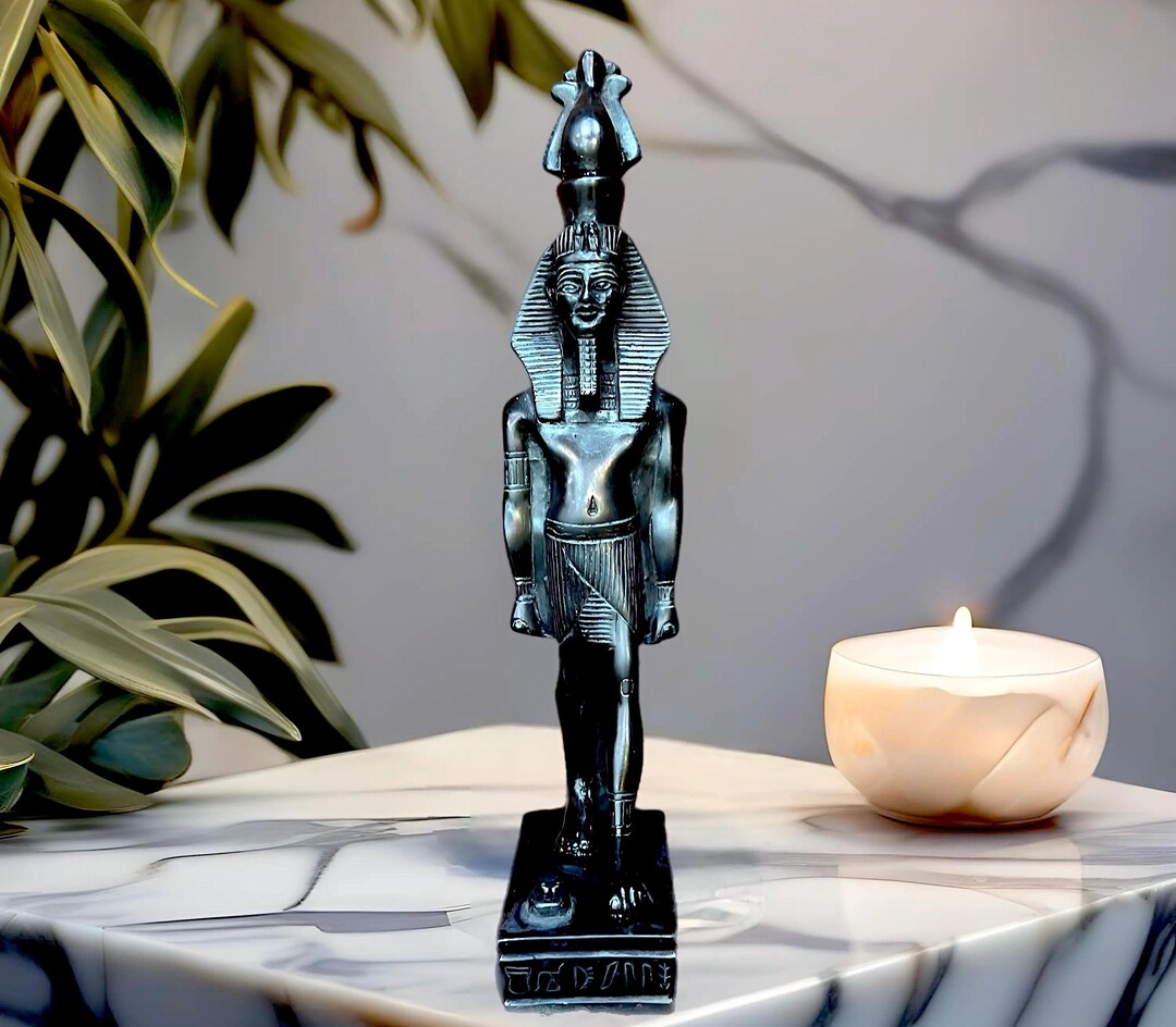 Ancient Egyptian Statue of Pharaoh King Ramses II, Black Solid Stone ... Ancient Egyptian Statue of Pharaoh King Ramses II, Black Solid Stone ...