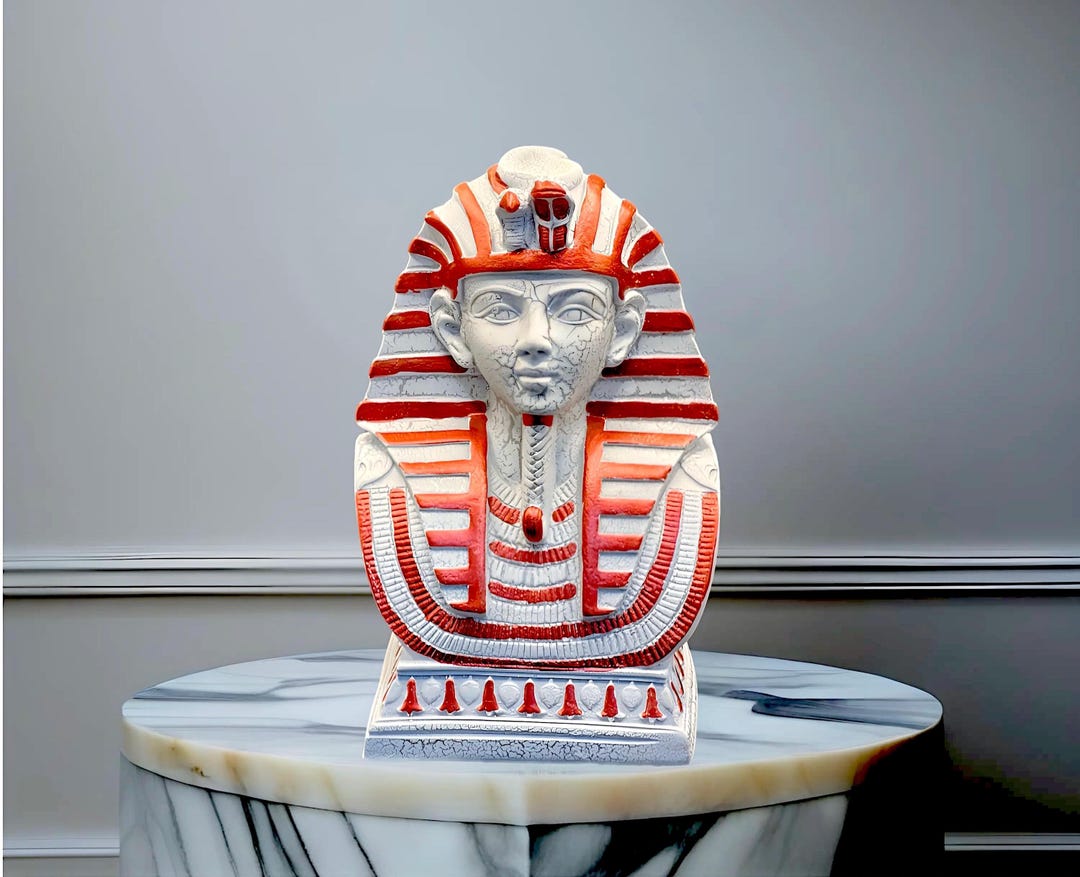 Incredible White Marble Pharos Mask of King Tutankhamun, Tutankhamun ...