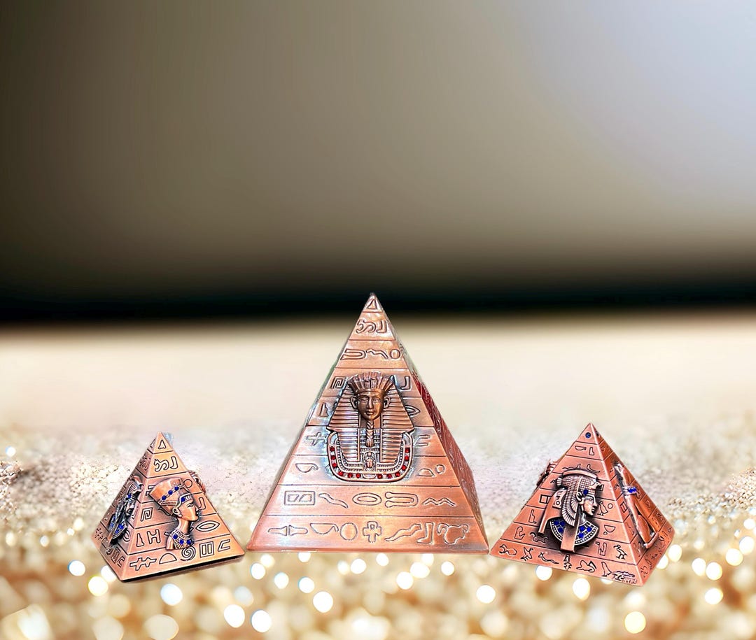High Quality Metal Giza Pyramids Set 3 Pcs Jewelry Box, Egyptian ...