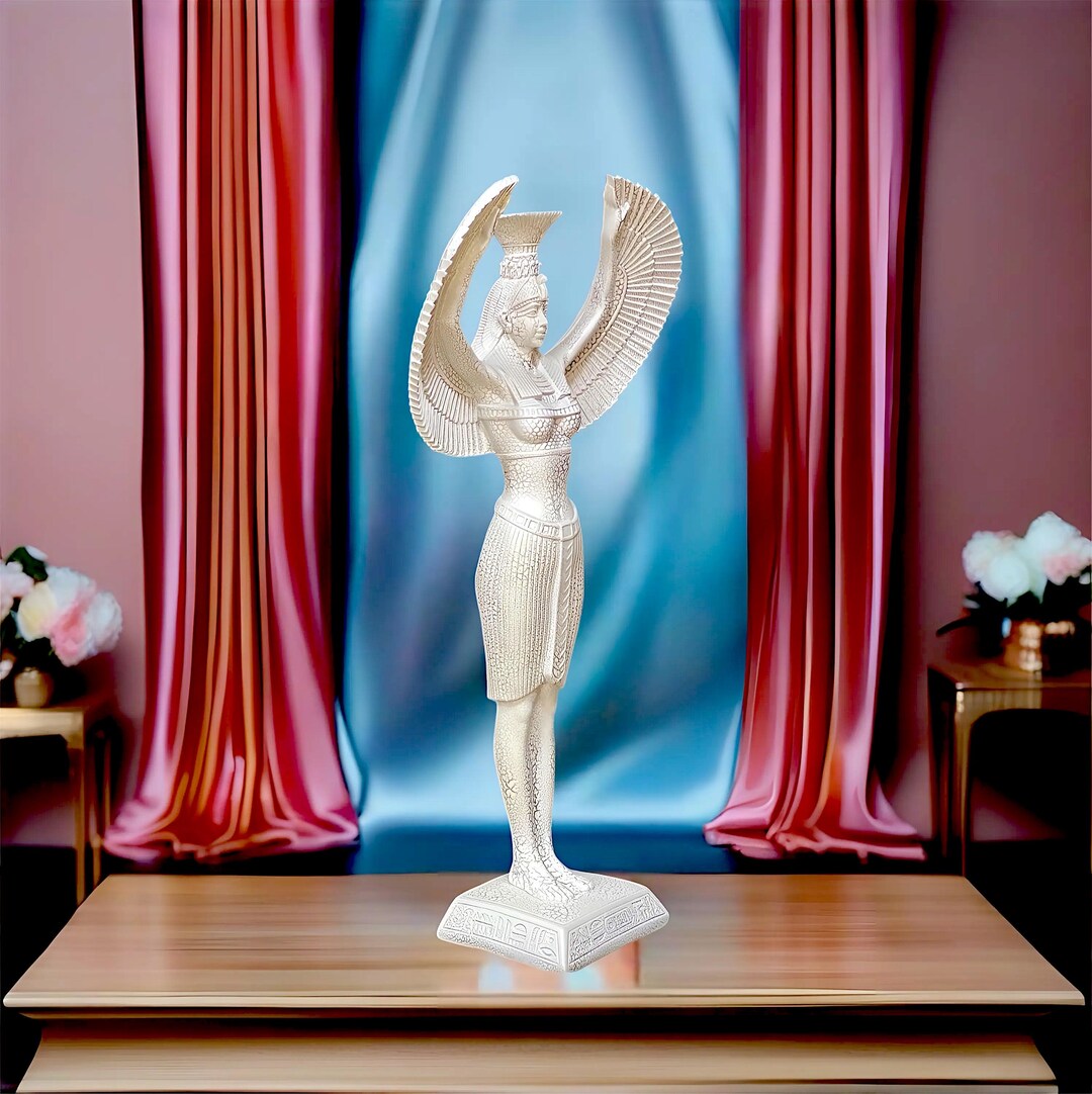 Isis Goddess Marble Statue Candle Holder ,large Isis With Open Wings ...